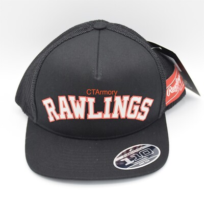 RAWLINGS BASEBALL CAP/TRUCKER HAT LOGO BLACK RAWLINGS RUBBER LETTERS ...