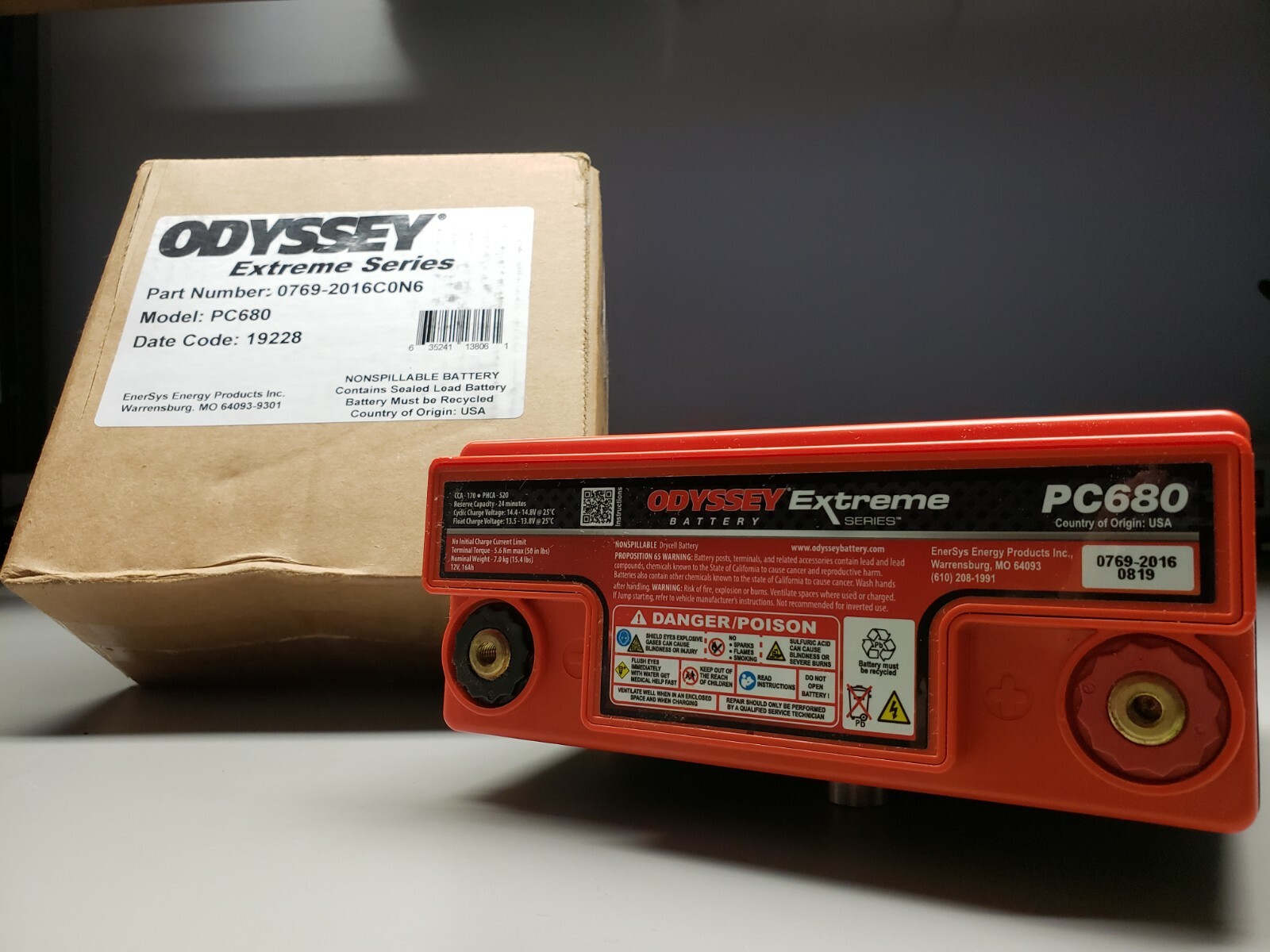 Odyssey PC680 Extreme Powersports AGM Battery 635241138061| eBay