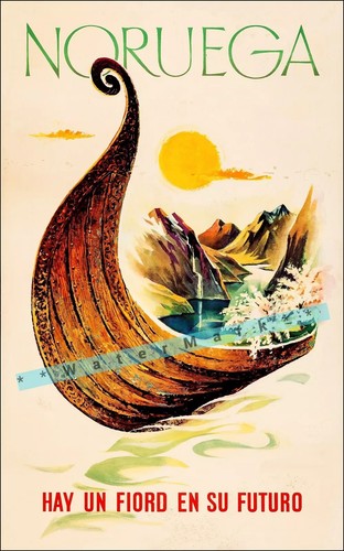 Norway 1957 Noruega Spanish Travel Vintage Poster Print Retro Style ...