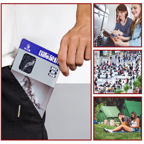 Foldable Mini Magnetic Chess Set Camping Wallet Board Games Children | eBay