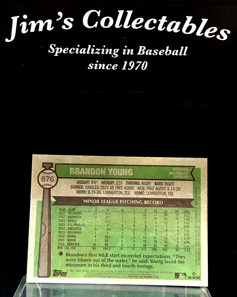 2025 Heritage High Numbers Chrome Light Blue Sparkle #676 Brandon Young ...