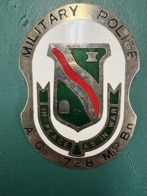 US Military Police MP Badge Company A of the 728th Military Police ...