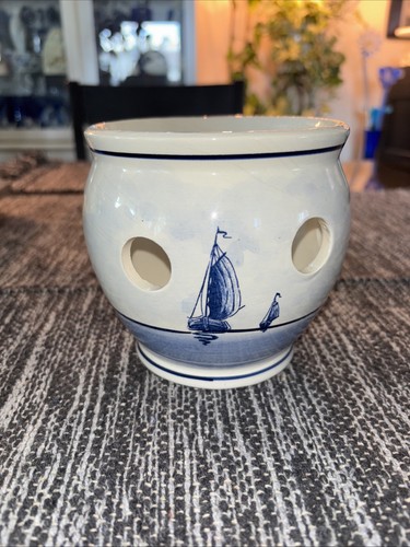 Delft Blue Hand Painted Flower Pot/Bulb planter Made In Holland | eBay