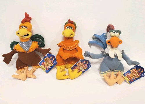 Vtg Playmates Chicken Run Plush Lot Fowler Ginger Rocky Set Dreamworks ...