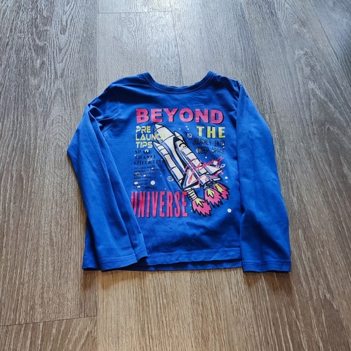 Boys Long Sleeve Space Rocket Graphic Print Top Blue Size 6-7 Years ...
