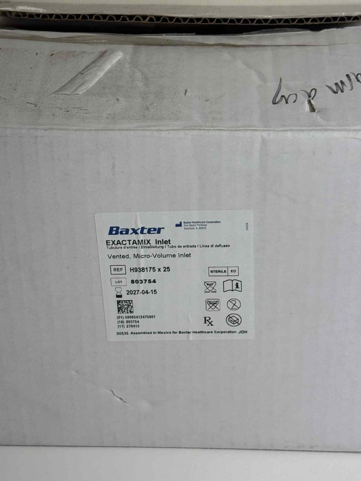 Baxter REF H938175 – ExactaMix Inlet Tubing Set – Vented Micro Volume ...