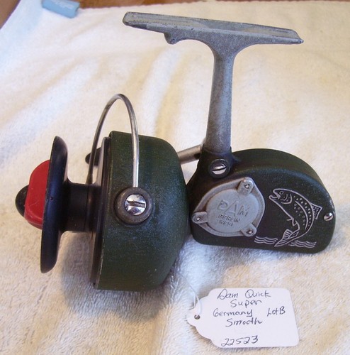 22523 VINTAGE DAM QUICK SUPER REEL SEE TAG WORKING GERMANY LOT B SMOOTH ...