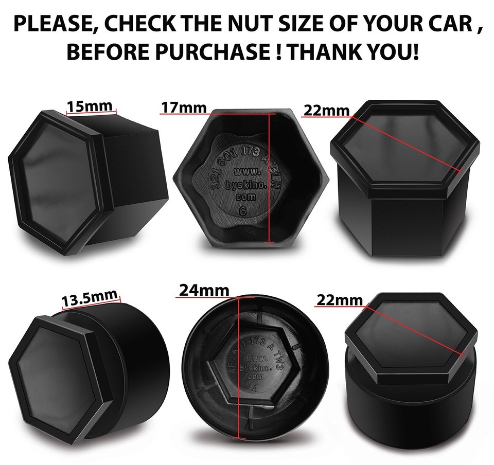 Wheel Nut Covers Caps 17mm Locking Bolt Caps Removal Tool Universal ...