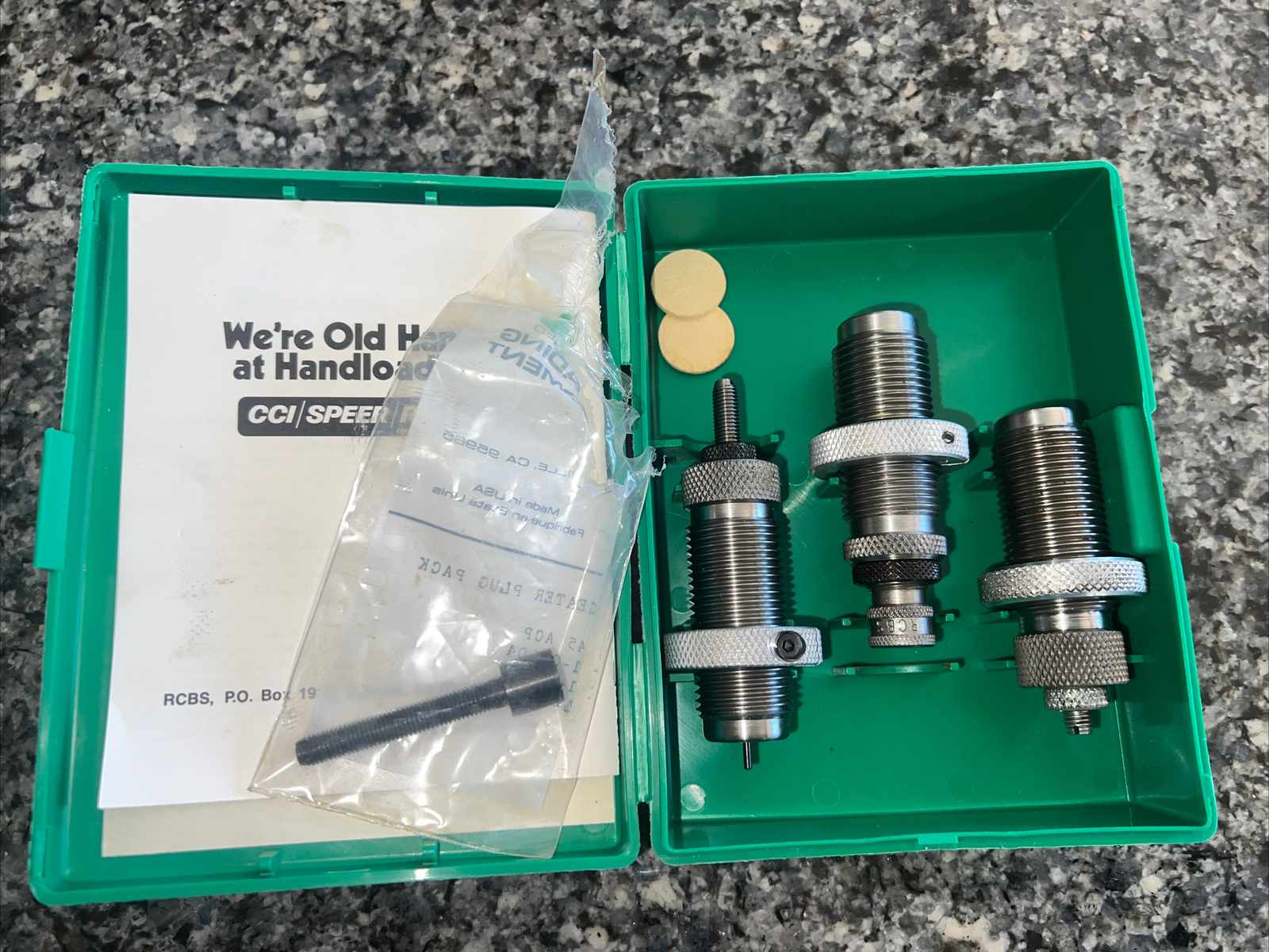 RCBS .45 ACP 3-Die Set-(18908)-w/ RN & SWC seating plugs | eBay