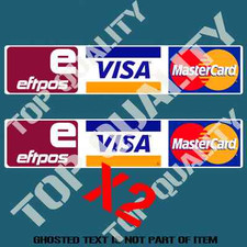 We Accept EFTPOS VISA MasterCard Vinyl Sign Decals X 2 Stickers for ...