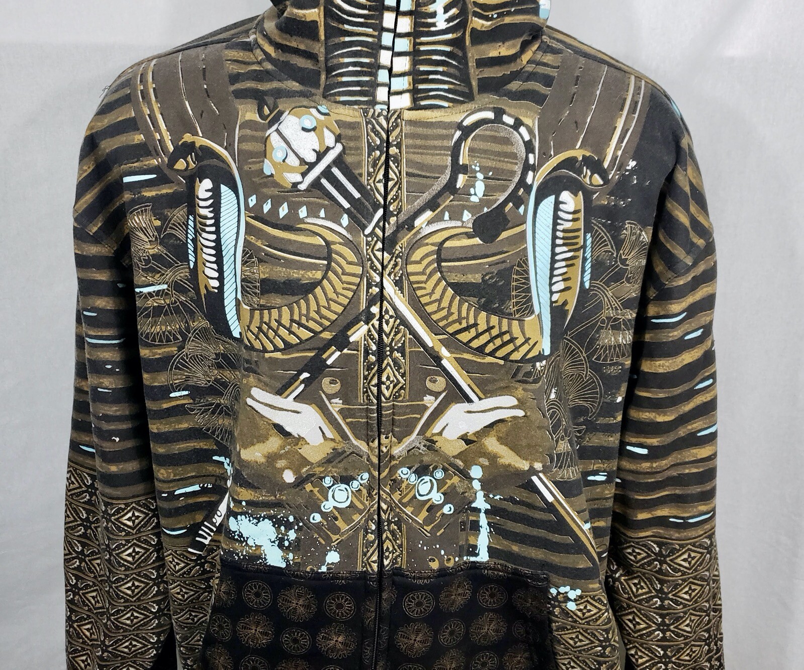 Vtg Mecca Jeans Egyptian Pharaoh Cobra rap hip-hop zip-up hoodie ...