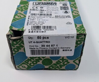 Phoenix Contact UT 4-QUATTRO Feed-Through Terminal Blocks 3044571 | eBay