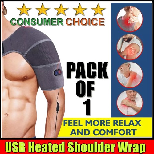Heated Shoulder Massage Rotator Cuff Support Compression Wrap ...