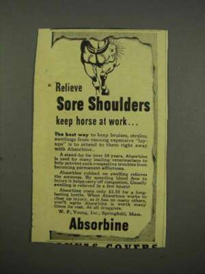 1946 Absorbine Ad - Sore Shoulders Horse at Work | eBay