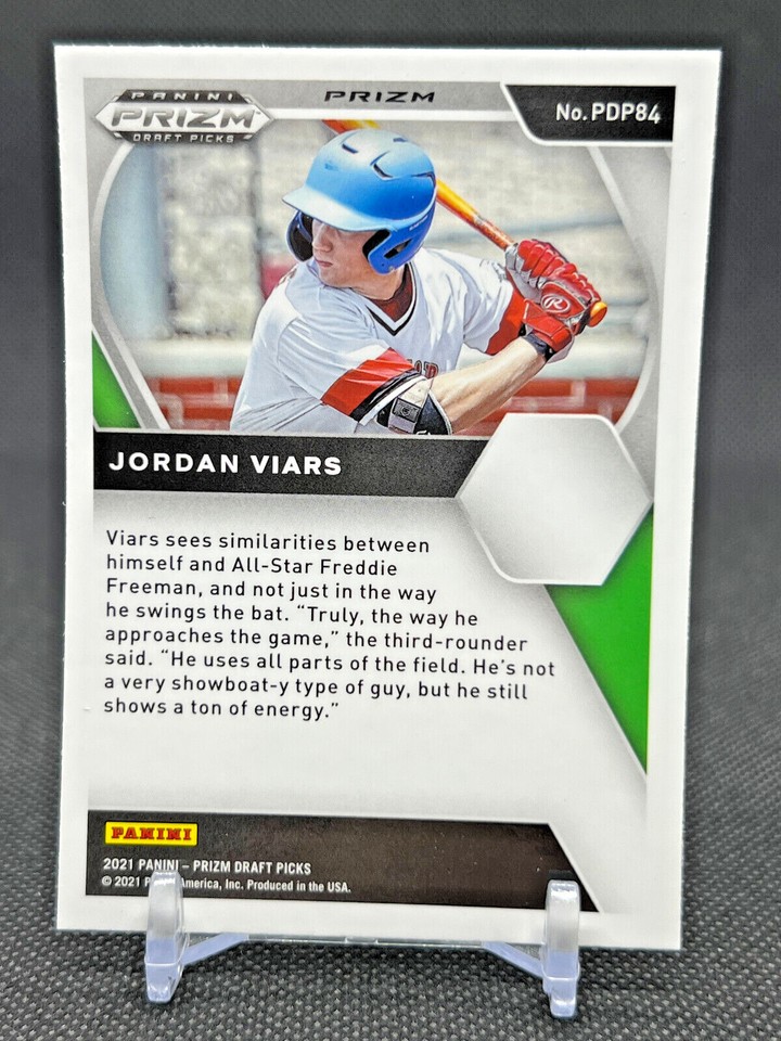 2021 Prizm Draft Picks JORDAN VIARS Pink Velocity Prospect RC #PDP84 ...