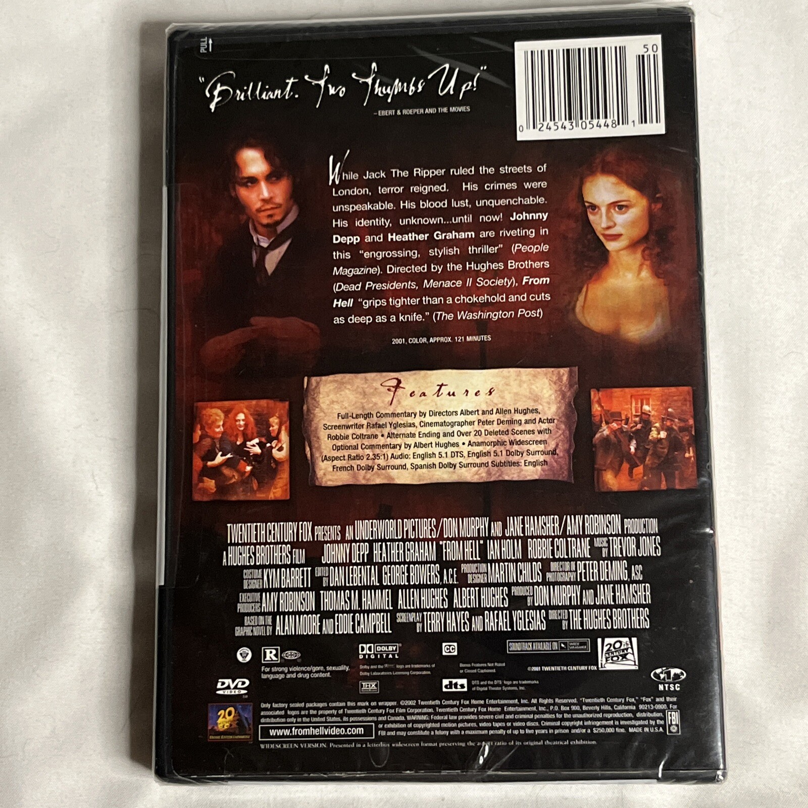 From Hell DVD Johnny Depp Heather Graham Thriller Suspense 2001 24543054481 | eBay