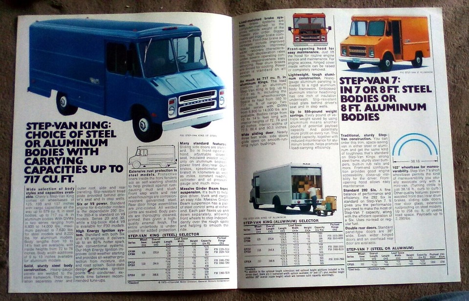 1976 Chevrolet P20 Step Van King 12' Aluminum Sales Brochure Vintage 4 ...