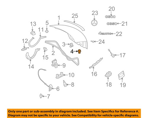 MERCEDES OEM 08-14 C300 Trunk Lid-Bumper 2047500089 | eBay