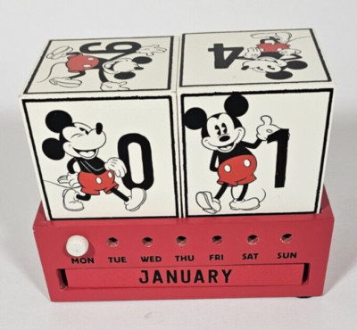 Hallmark Disney Mickey Mouse Wood Block Perpetual Calendar Red White | eBay