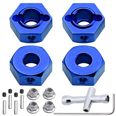 Aluminum 12mm Hex Wheel Hubs Adapters with Locknuts for Arrma 1/10 ...