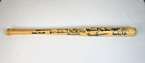 Rare 1942 - 1990 Vintage New York Yankees Great 28 Sigs Signed Mini Bat ...