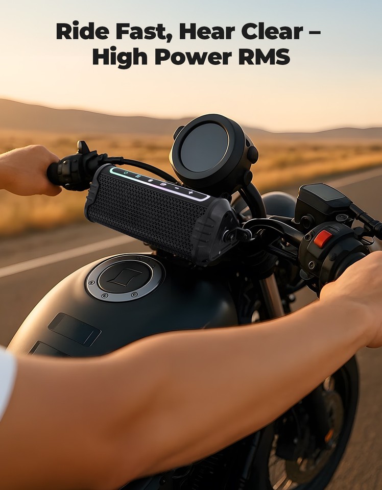 Bluetooth Motorcycle Stereo Speakers Soundbar Audio System 7/8-1.25 ...