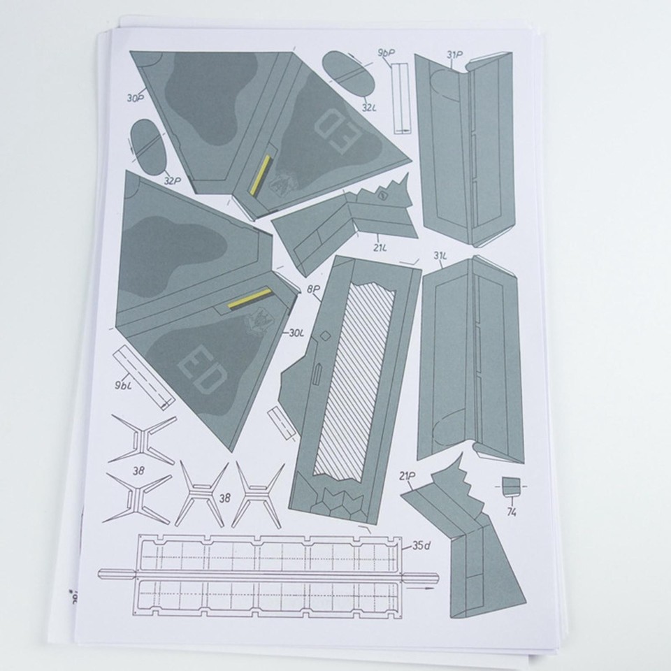 3D F22 Fighter Assemble Paper Model Kit Building Toys DIY Assemble for ...