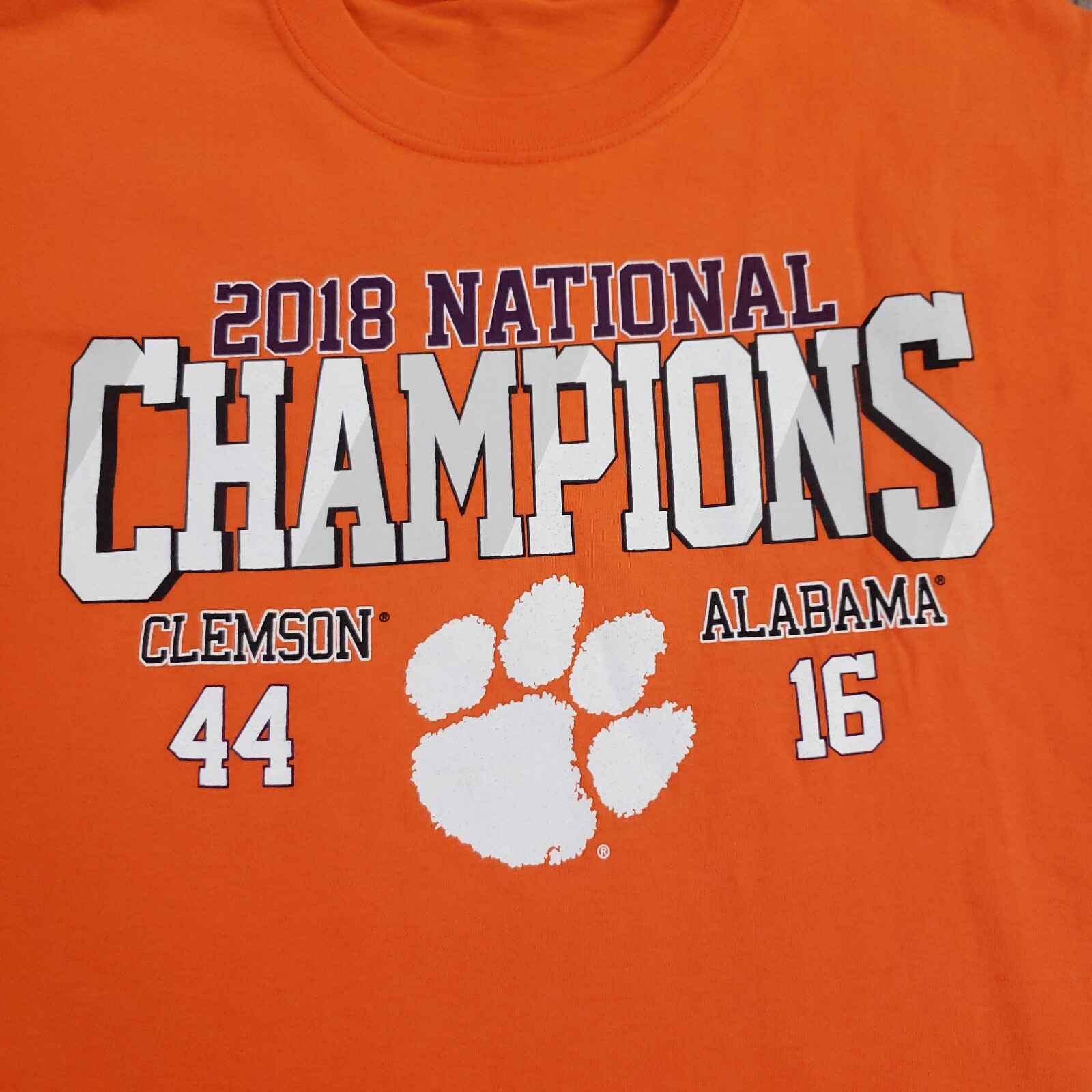 Clemson Tigers Shirt Small Orange Crew Neck Short Sleeve 2018 Champs ...