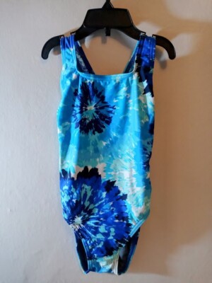 Speedo Youth PowerFLEX Eco Burst Dropback Swimsuit Size 8/24 Blue | eBay