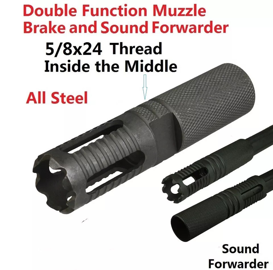 All Steel Phantom Muzzle Brake And Sound Forwarder Tube 1/2''x28 & 5/8 ...
