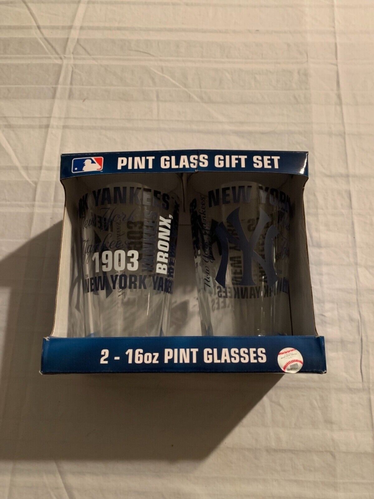 New York Yankees MLB Set of 16oz Pint Glass Cup Mug Boelter Brands | eBay