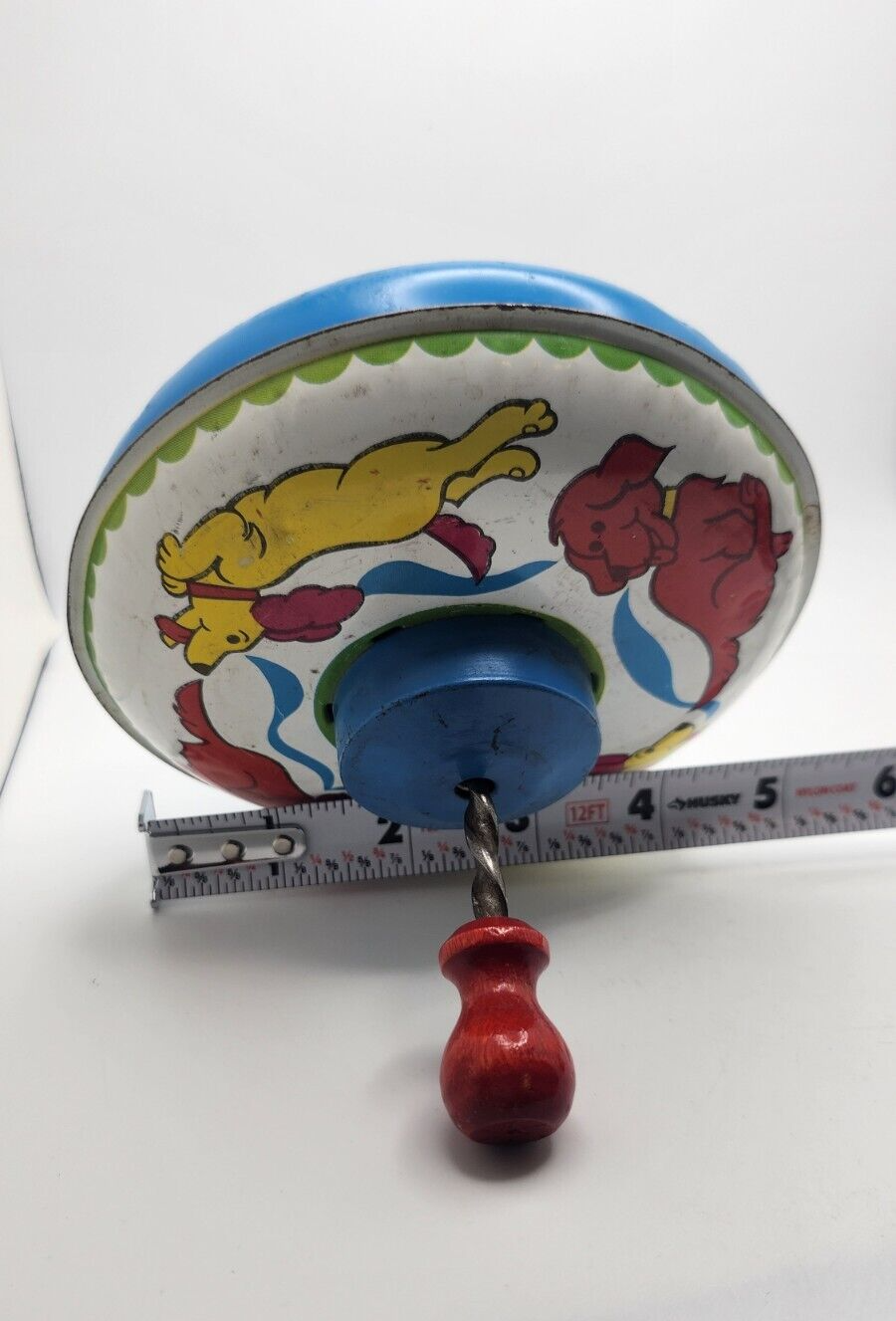 Vintage Spinning Top Dogs Chasing in a Circle Red Yellow Dogs | eBay