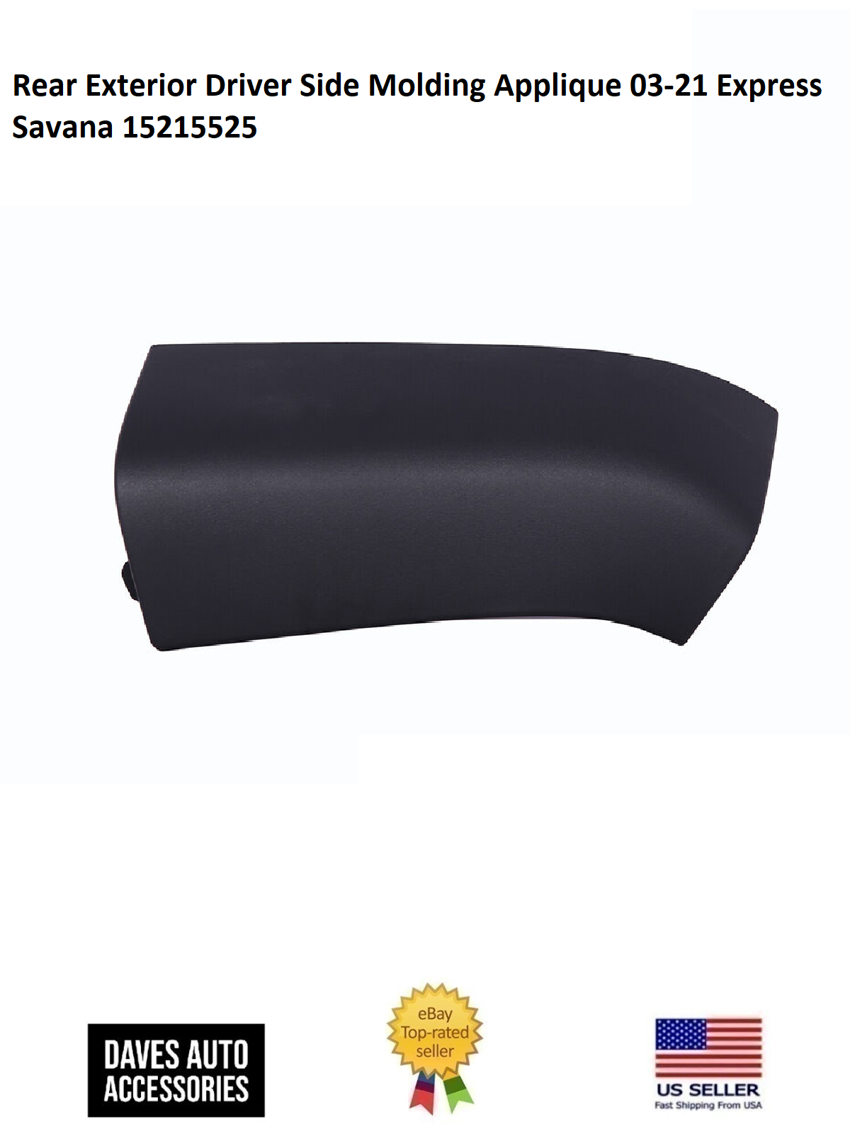 Rear Exterior Driver Side Molding Applique 03-21 Express Savana ...