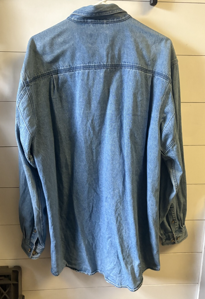 CE Schmidt Workwear Men's LARGE Tall Denim Jean Button Down Long Sleeve ...