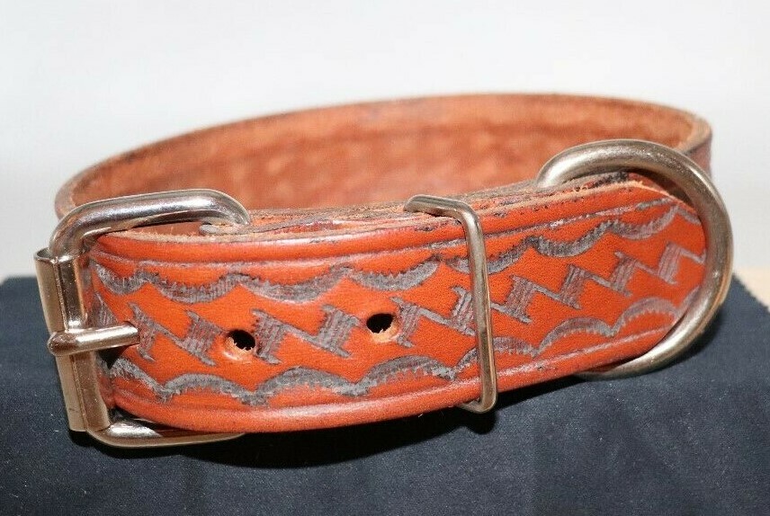 Custom Handmade Embossed Leather Collar | eBay
