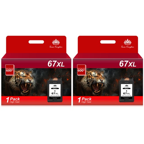 2PK Printer Ink 67XL for HP 67 XL Envy 6055e 6455e DsekJet 2755e Plus ...