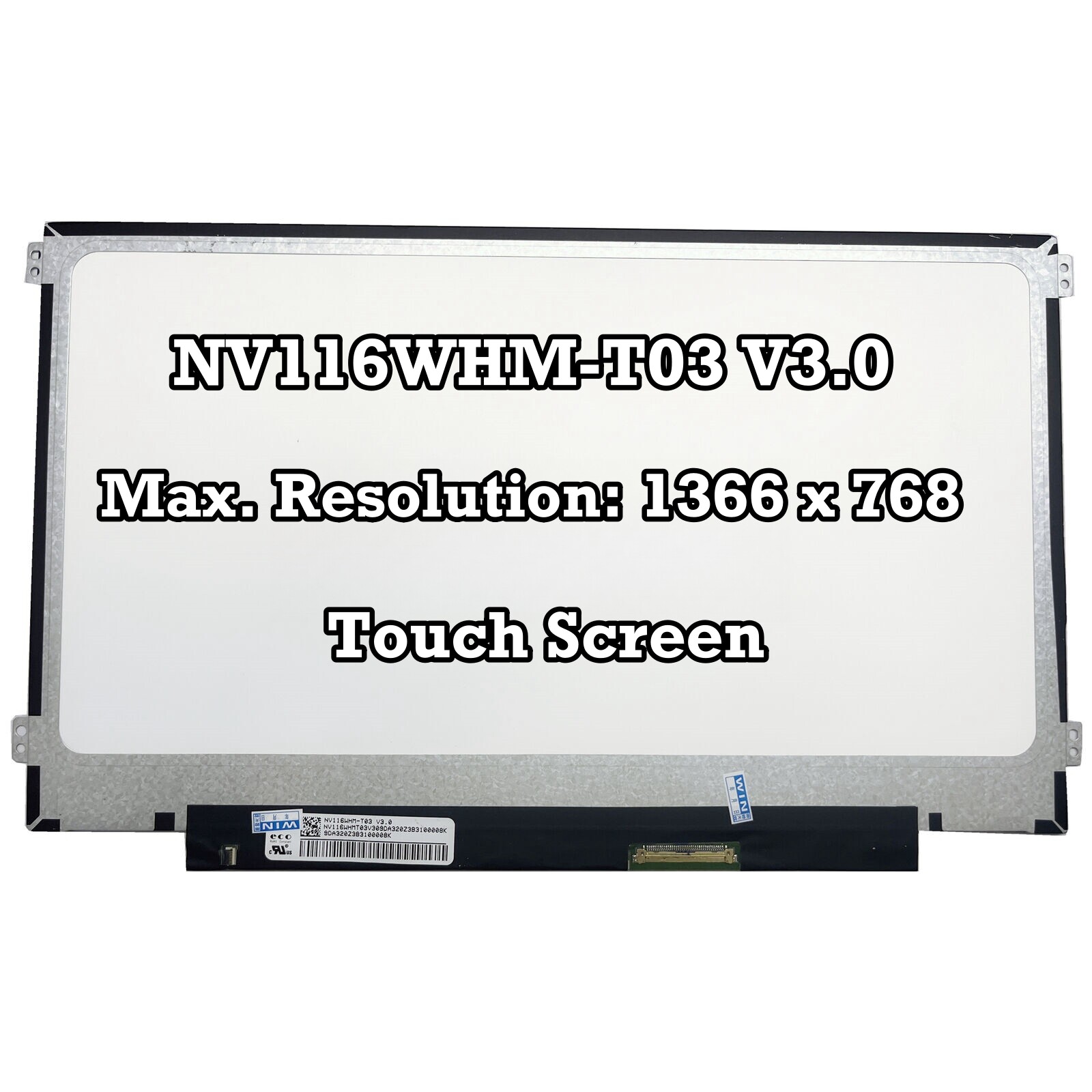 NV116WHM-T03 V3.0 11.6" Laptop LCD Screen Touch IPS HD WLED eDP 40pins ...
