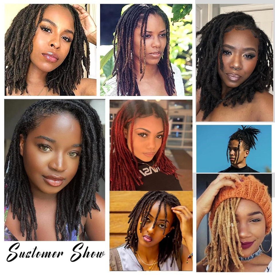 100% Real Human Hair Dreadlocks Extensions Crochet Braiding Hair Dreads ...