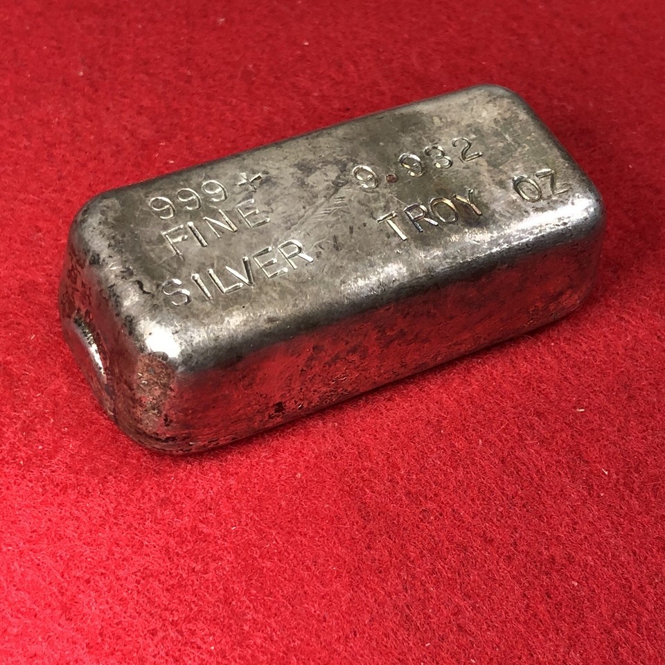 Rare Vintage CAO Vintage .999 Poured Silver Bar 9.932 Troy Oz | eBay