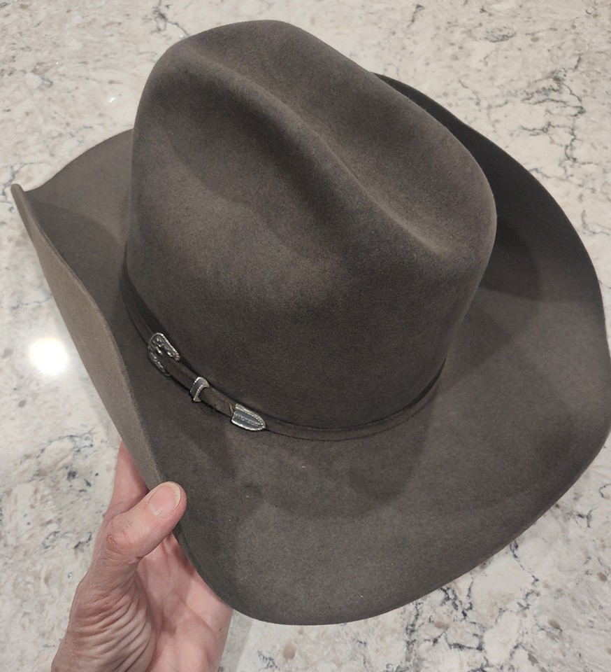 STETSON Beaver Felt Granite Gray Cowboy Hat - w/Rodeo Cowboy Brim 4X ...