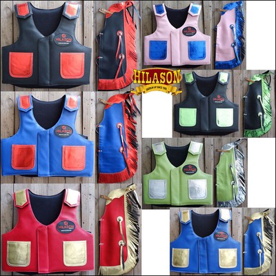 79HS Bull Riding Vest Hilason Kids Junior Youth Bull Pro Rodeo Leather ...