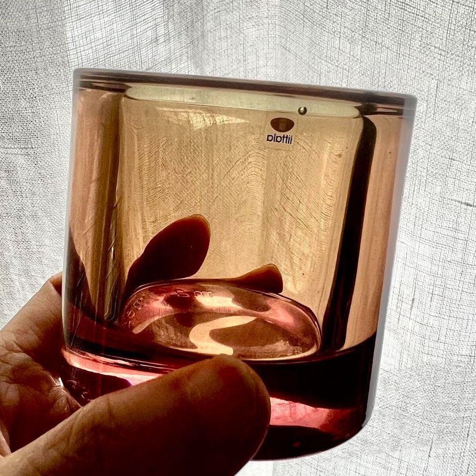 Iittala Marimekko Kivi Rose Olive Glass Candle holder Heikki Orvola 60 mm USED | eBay