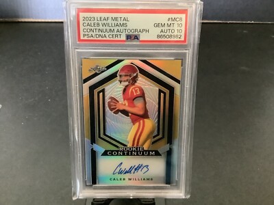 2023 LEAF METAL CALEB WILLIAMS CONTIUUM AUTOGRAPH #MCB /135 PSA 10 AUTO ...