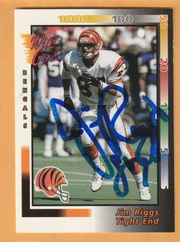 Jim Riggs Cincinnati Bengals AUTO Signed 1992 Wild Card Clemson Tigers ...