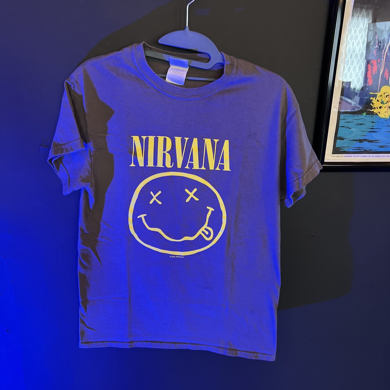 “Nirvana” Yellow Smiley Face Logo Concert T-shirt Vin… - Gem