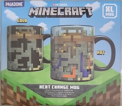 🎁🆕 MINECRAFT Color Heat Change Coffee Tea XL Mug Cup Hot Cold Paladone ...