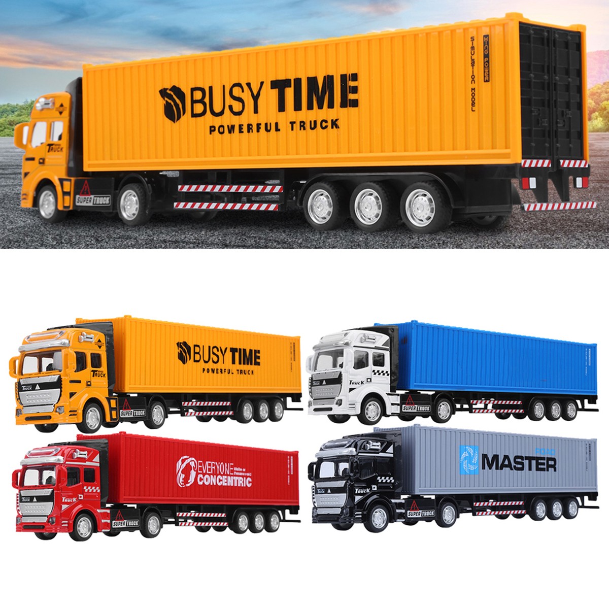 Inertia Friction Vehicle Alloy Container Truck Toy - Inertia Drive ...