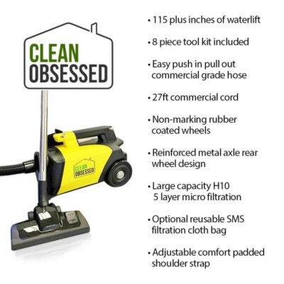 BRAND NEW!!!!! Clean Obsessed Commercial HEPA Canister Vacuum CO711 | eBay