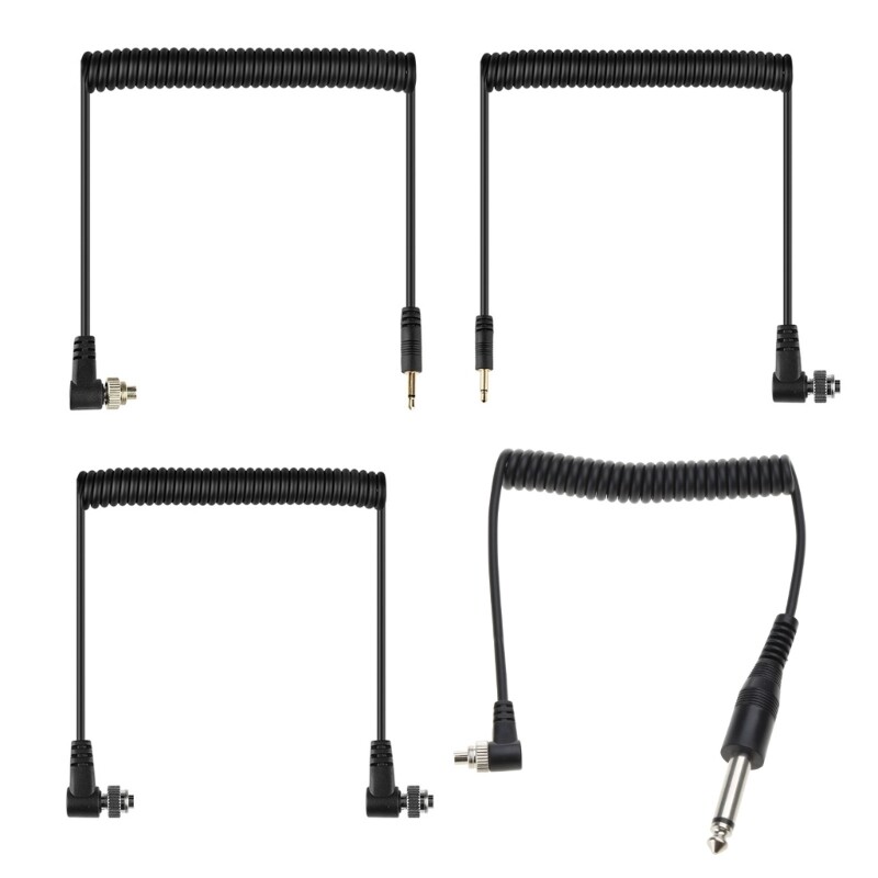 Camera Flash Sync Cable, Extended Coiled Wire with Screw Lock for Flash ...