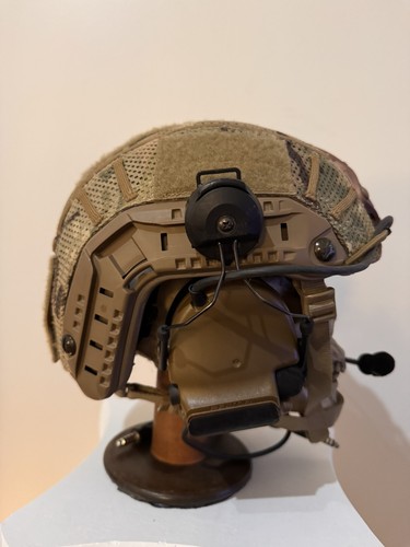 RARE Ops-Core FAST Ballistic Helmet Medium Tan With Peltors CAG SOF ...
